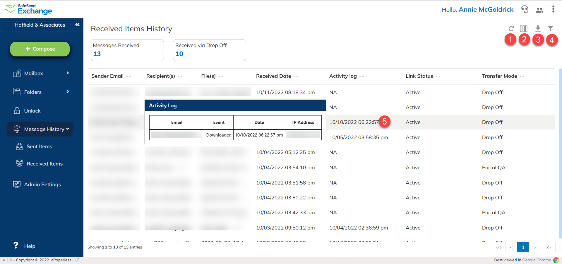 Message History Reports – SafeSend
