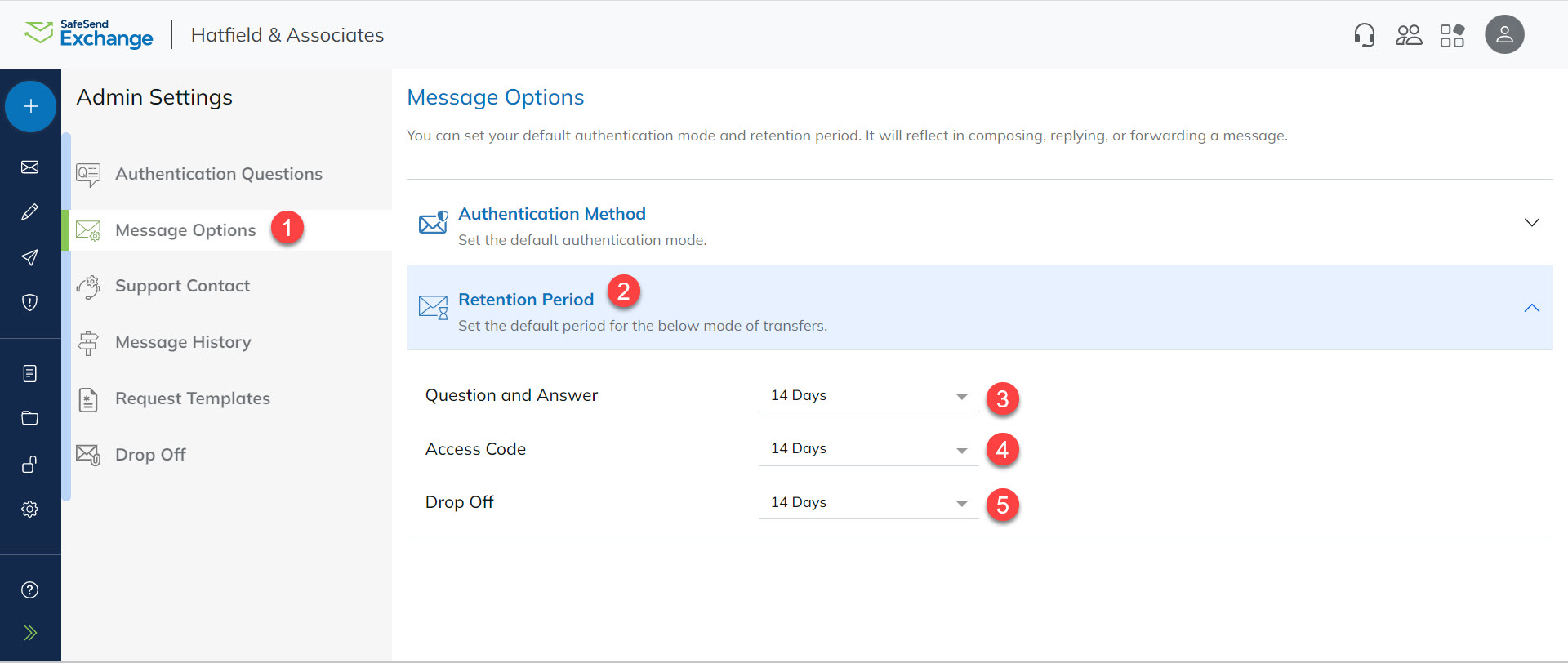 Admin Settings – SafeSend