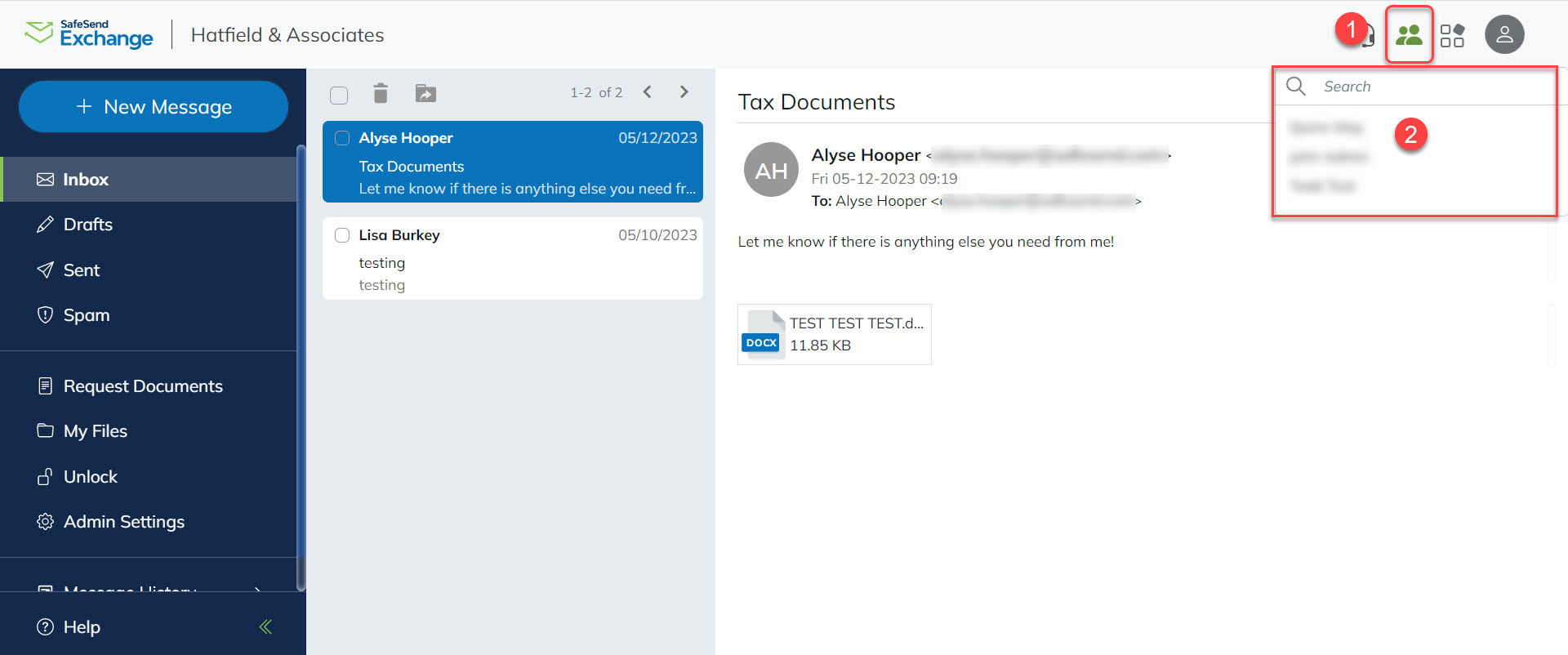 View Other Inboxes – SafeSend