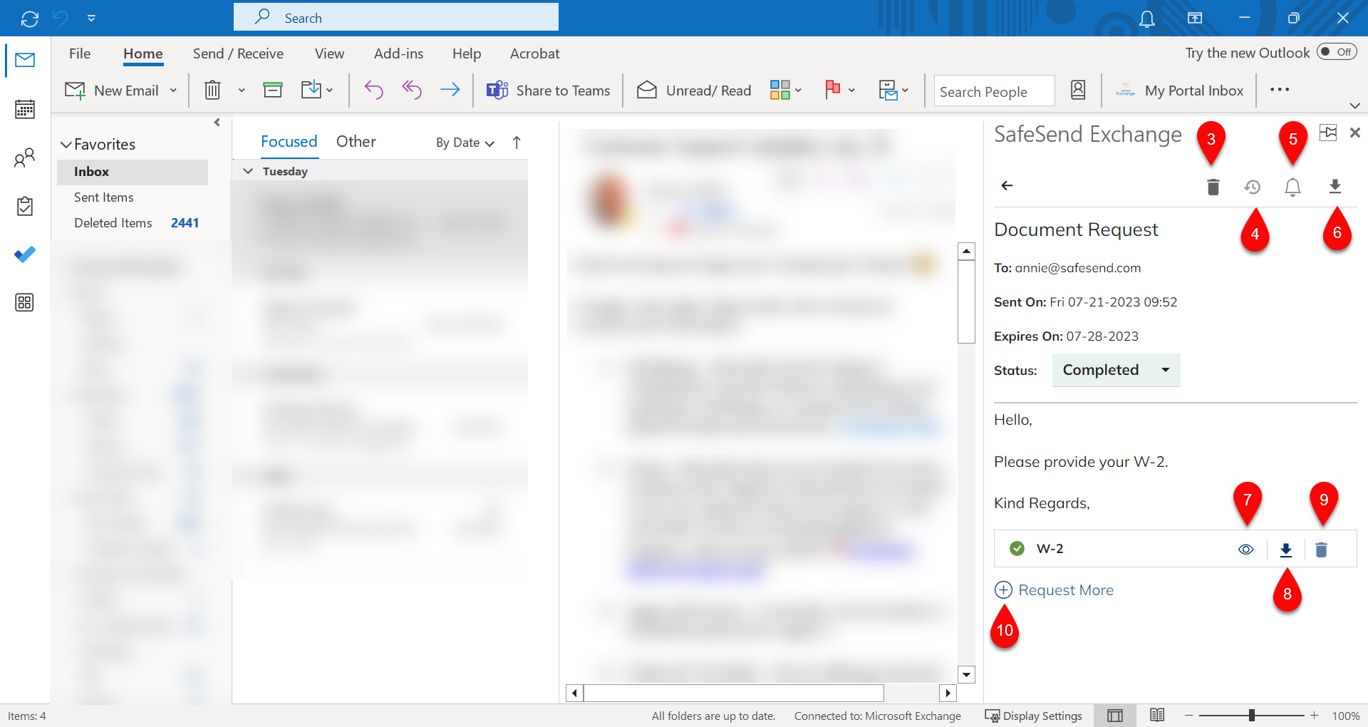 Exchange Outlook® Plug-In – SafeSend