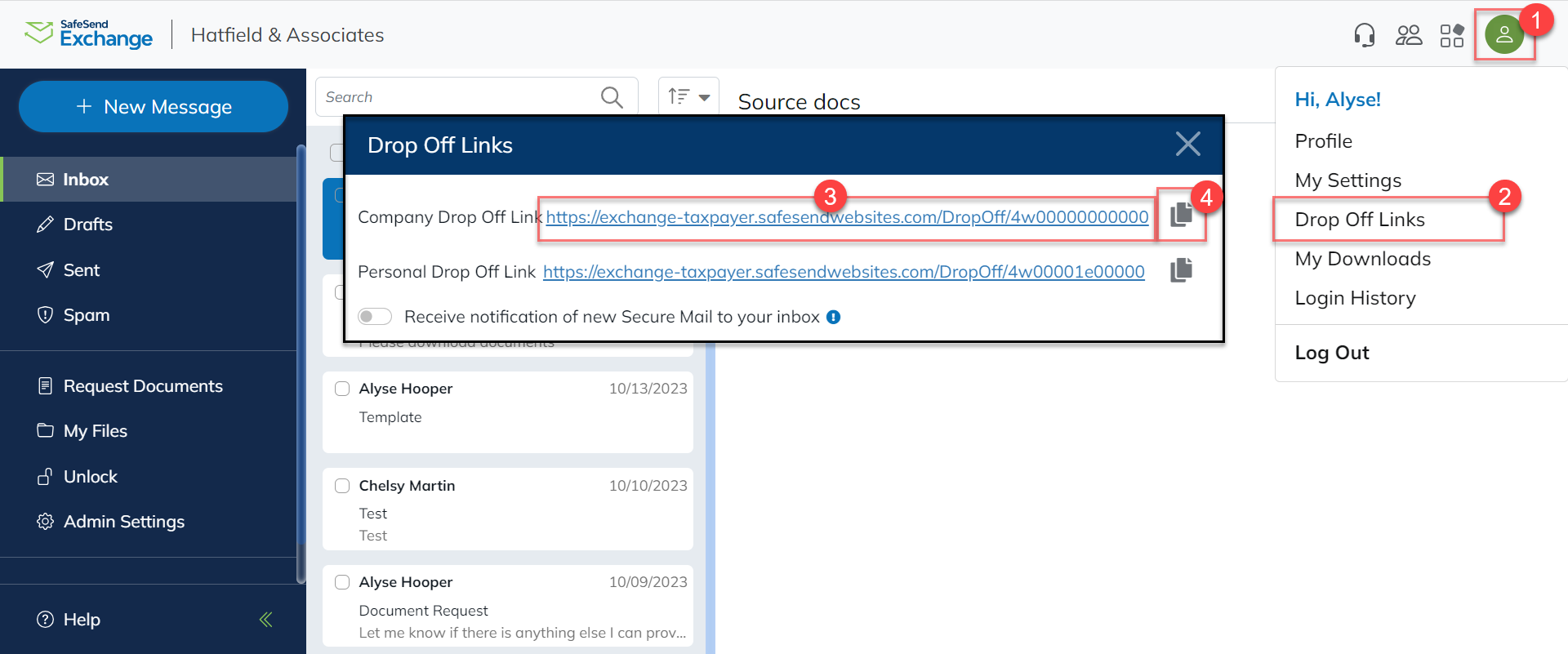 Drop Off Boxes and Links – SafeSend