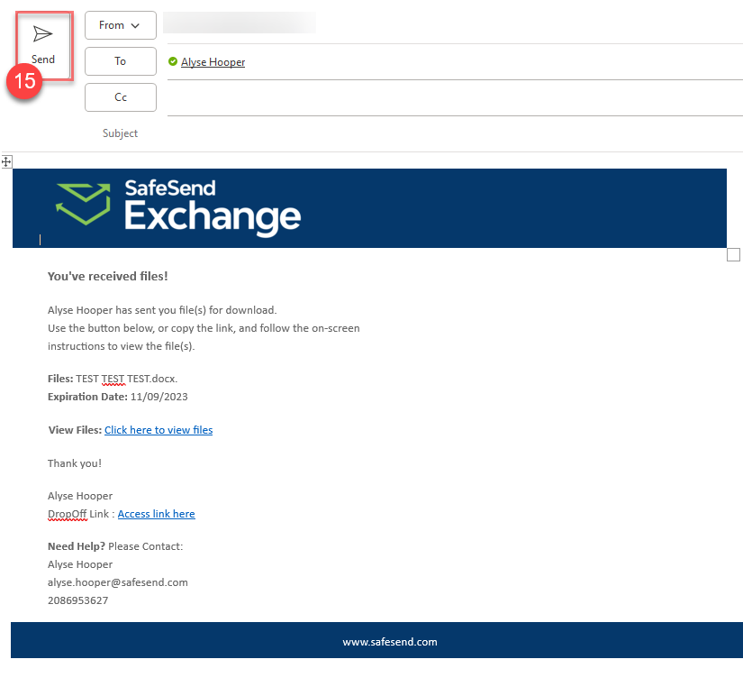 Composing a New Secure Message From the Outlook® Plug-In – SafeSend