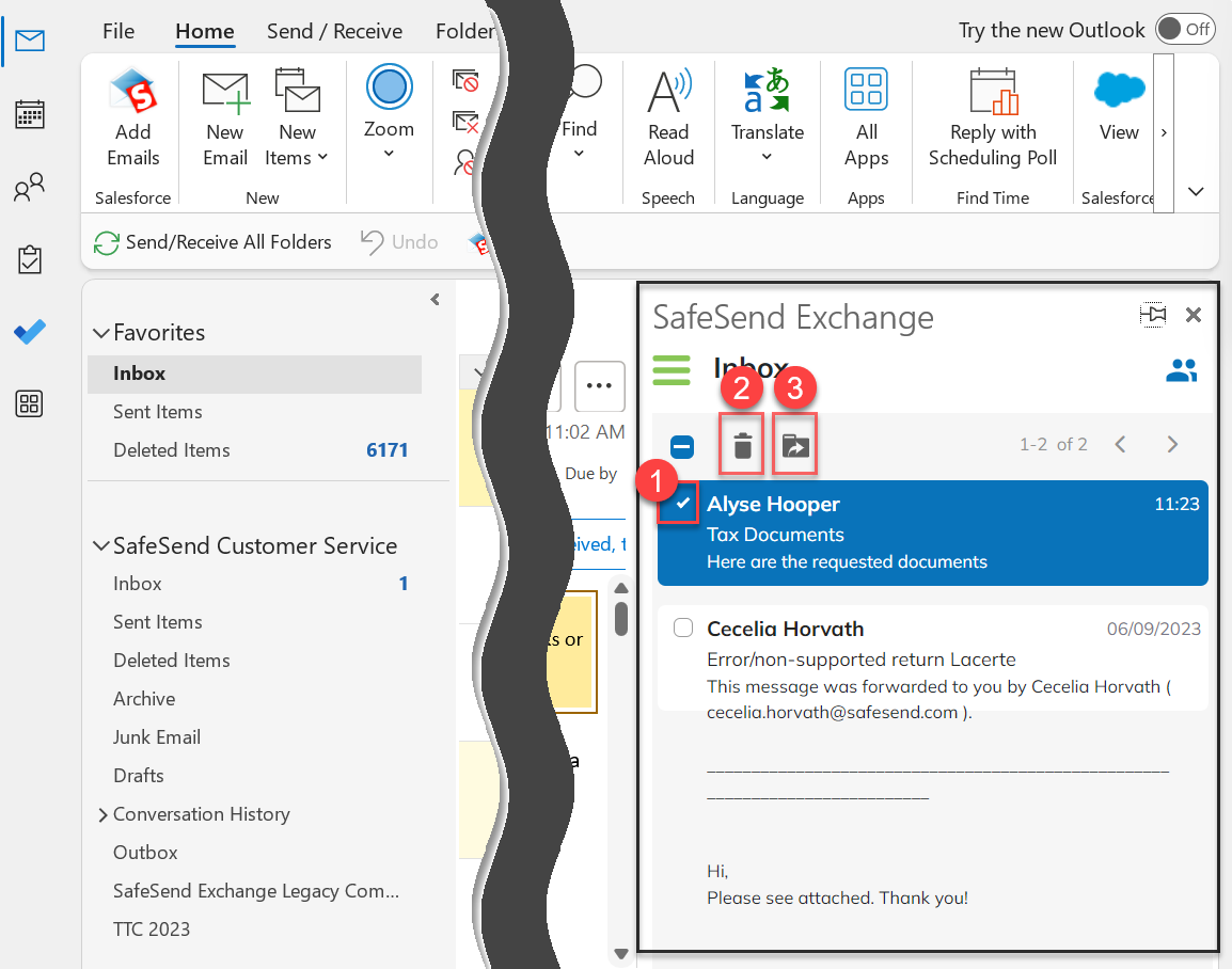 Exchange Outlook® Plug-In – SafeSend