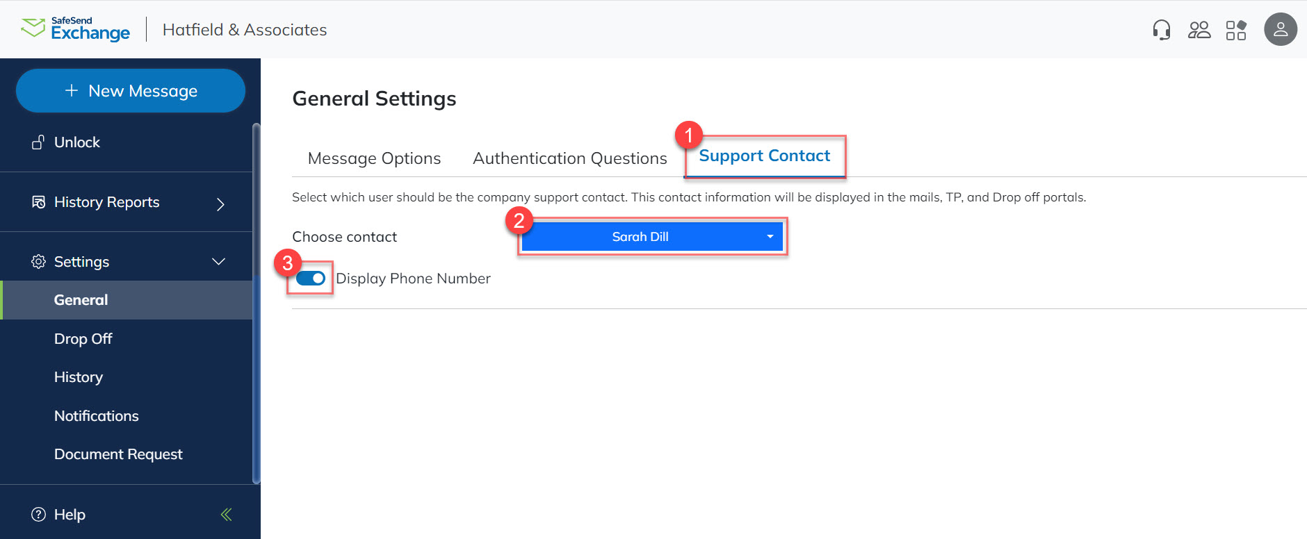 Exchange Settings Overview – SafeSend