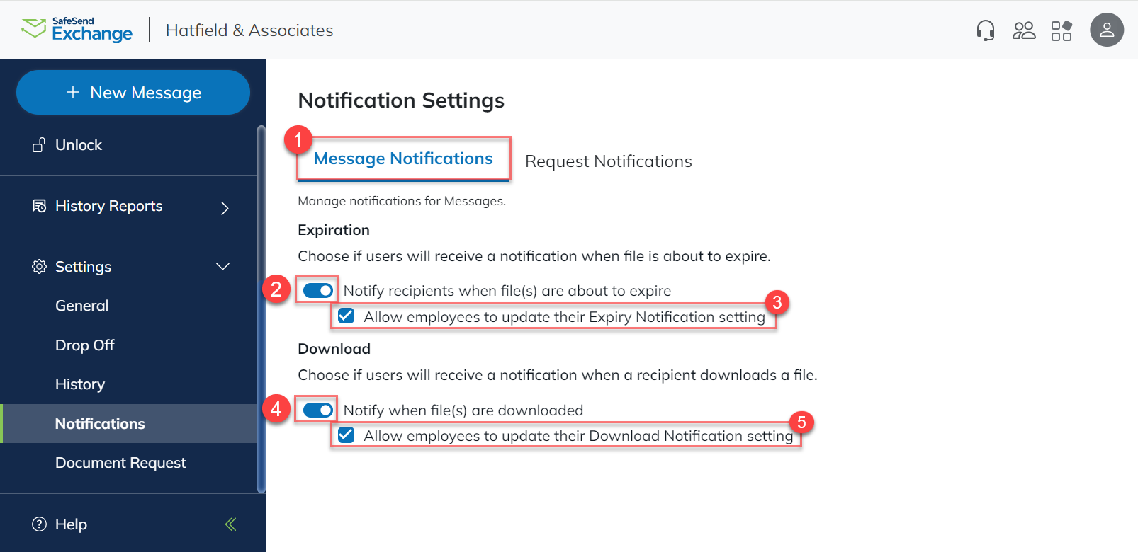 Exchange Settings Overview – SafeSend