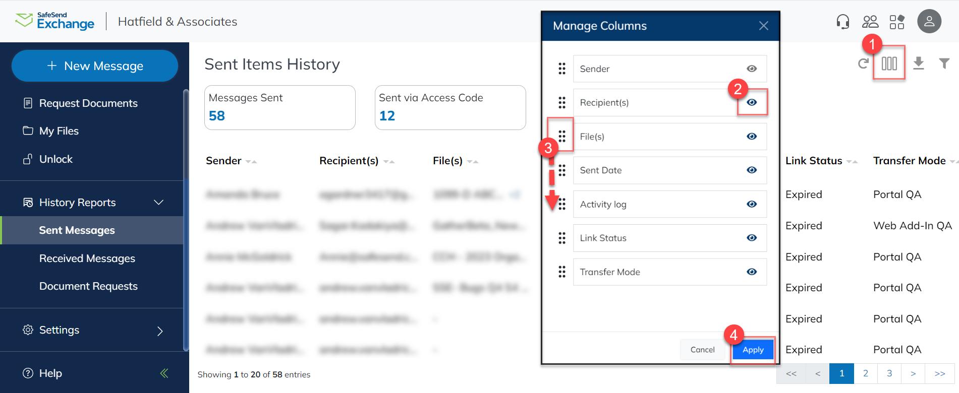 Message History Reports – SafeSend